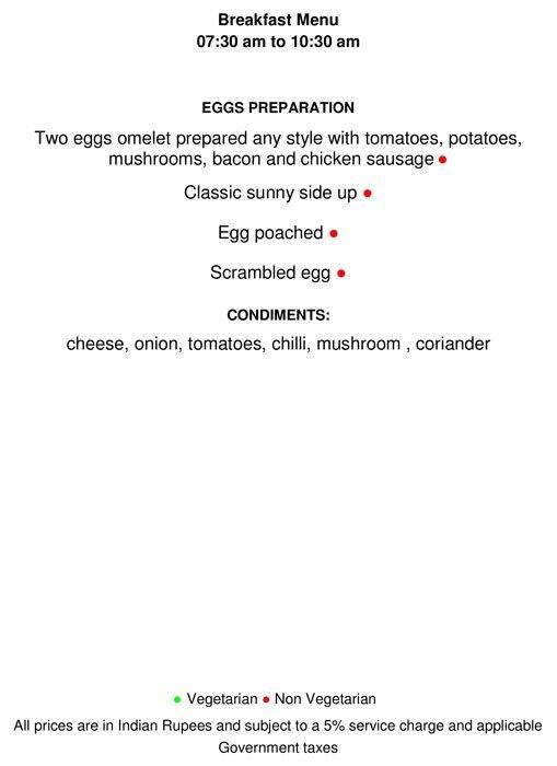 Palms - Park Hyatt Resort Menu - Zomato