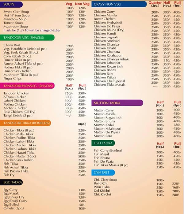 Menu at Chef's Kitchen Family Restaurant, Raipur