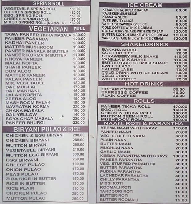 Menu of Hungry Head, Indirapuram, Ghaziabad