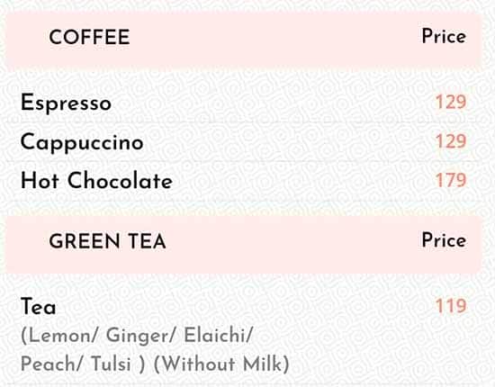 Menu at Midnight Cafeteria, Bengaluru