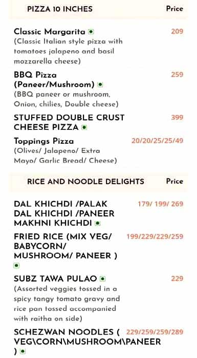 Menu at Midnight Cafeteria, Bengaluru