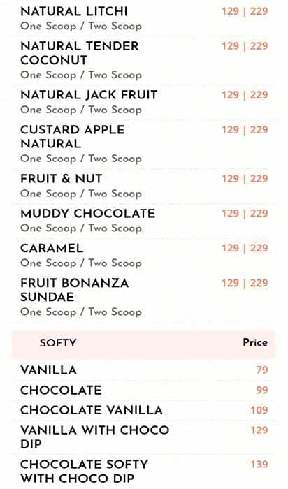 Menu at Midnight Cafeteria, Bengaluru