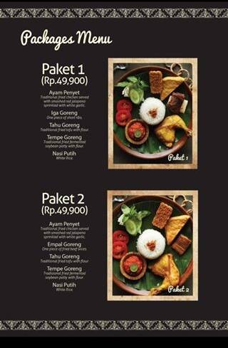 Menu at Warung Leko restaurant, North Jakarta, Jl. Boulevard Raya No.17