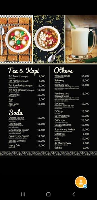Menu at Warung Tekko restaurant, South Jakarta, Pasar Festival Mall ...
