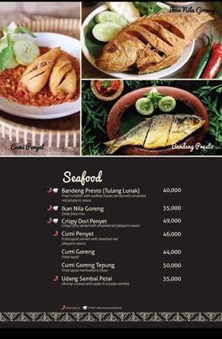 Menu at Warung Tekko restaurant, South Jakarta, Pasar Festival Mall ...