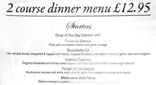 Menu at Gali restaurant, Edinburgh