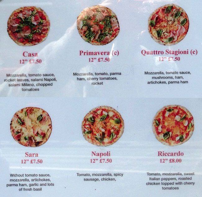 Menu at Gali restaurant, Edinburgh