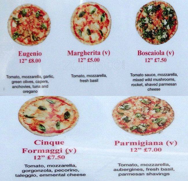 Menu at Gali restaurant, Edinburgh