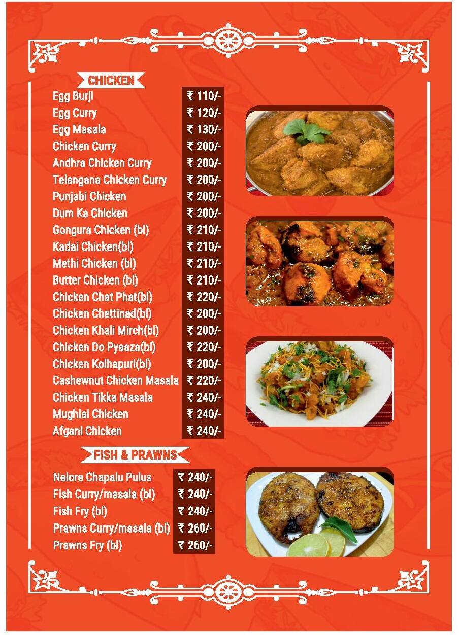 Menu at Paddy's, Hyderabad