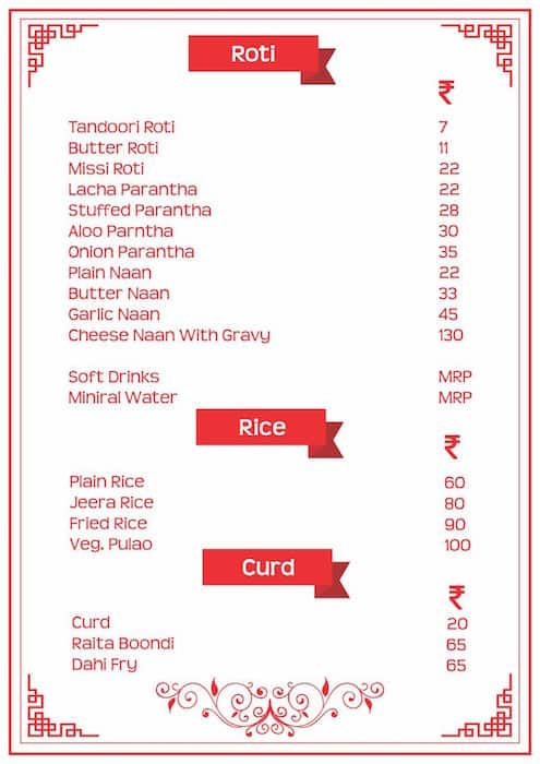 Menu at Kalae Ka Dhaba, Chandigarh, Booth No.12