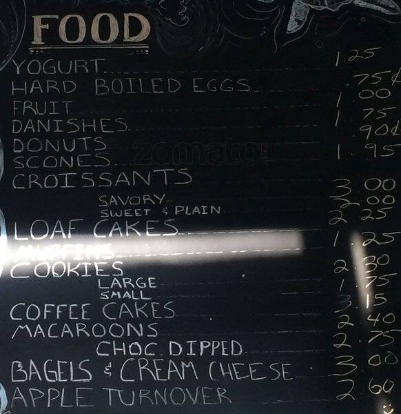 Menu at Pacific Java cafe, Pacifica