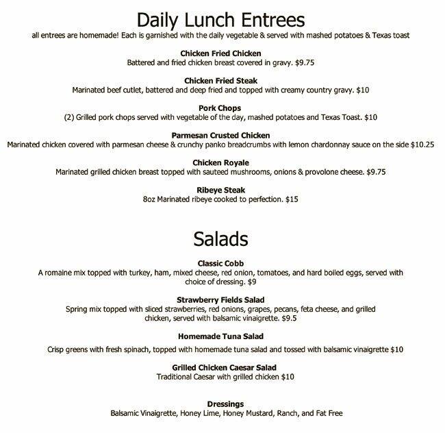 Menu at Cypress Breakfast House restaurant, Cypress