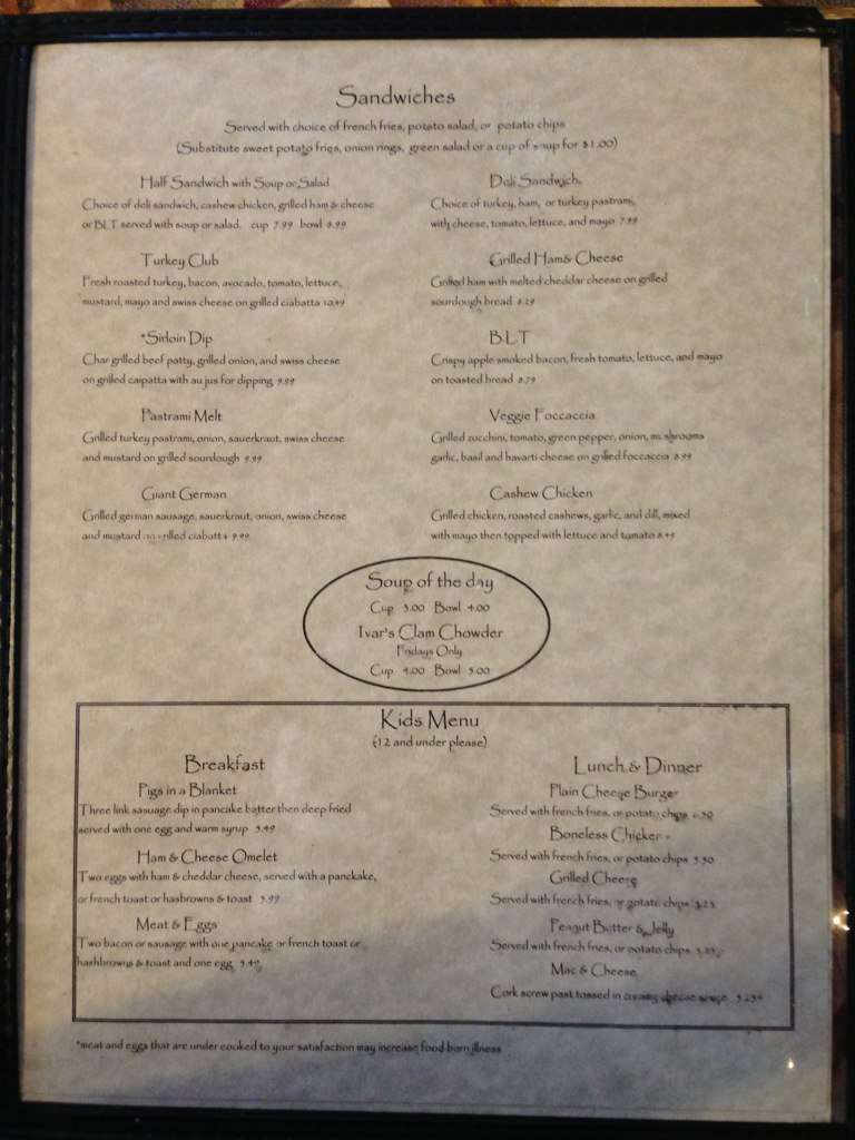 Menu at Wild Huckleberry restaurant, Wenatchee