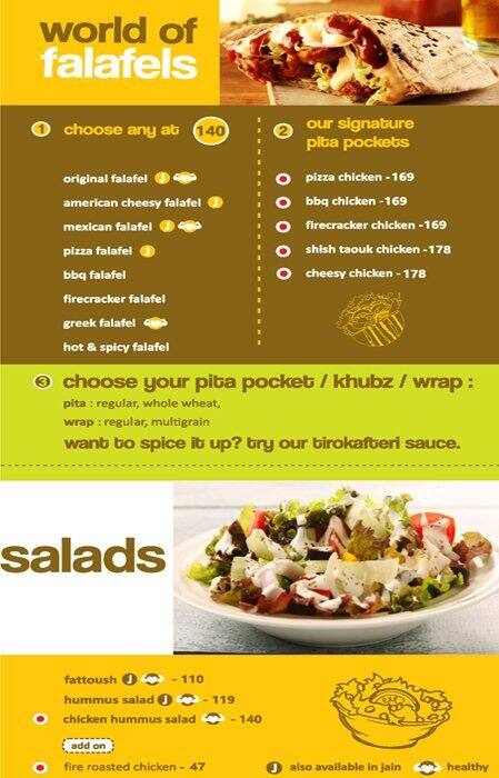 Falafel's Menu, Menu for Falafel's, Mahalaxmi, Mumbai - Zomato