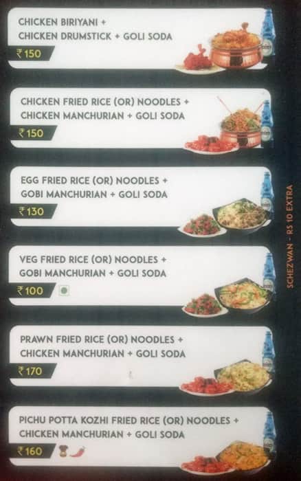 Menu of Chettinese, Adyar, Chennai