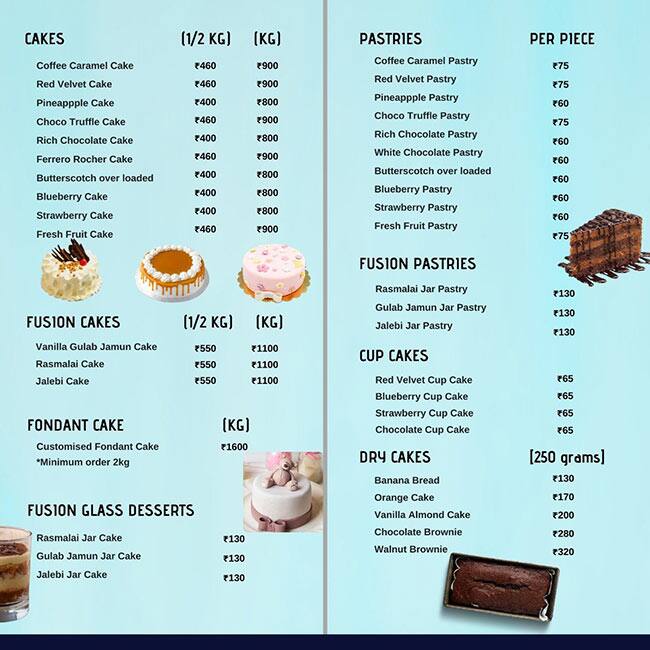 Menu of Cake On Call, Madhapur, Hyderabad