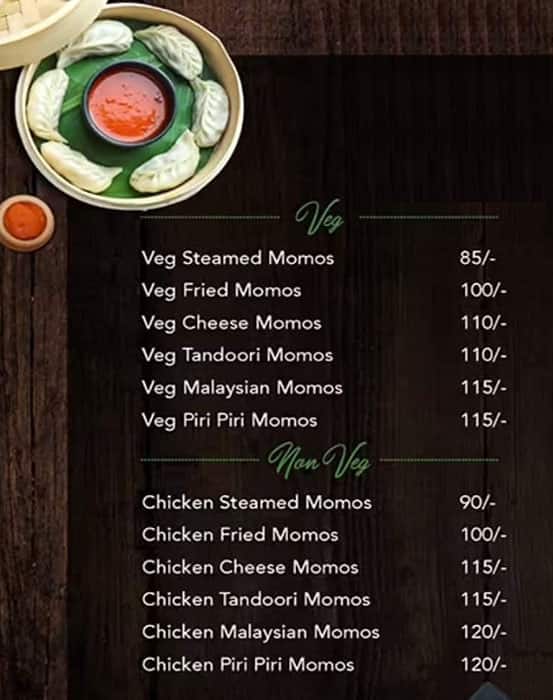 Menu of The Momo Panda, Koregaon Park, Pune