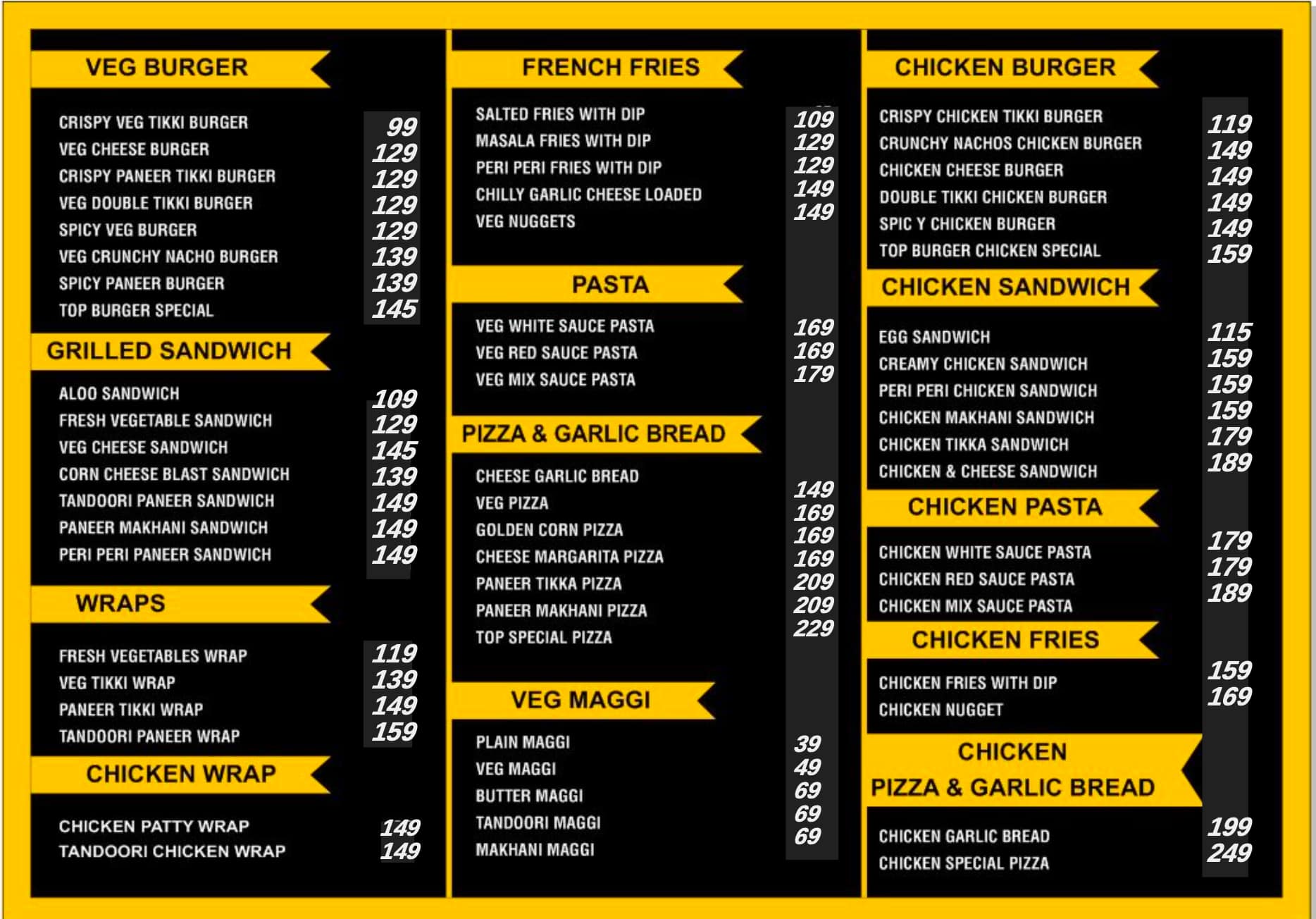 Menu of Alpha Cafe, Alpha 2, Greater Noida
