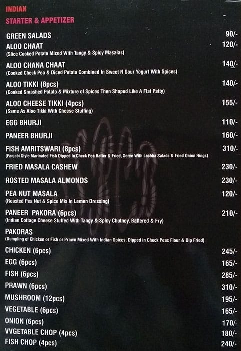 Menu of Silver Sand, Sector 1, Salt Lake, Kolkata