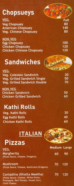 Menu at Mirchi, Faridabad, 1