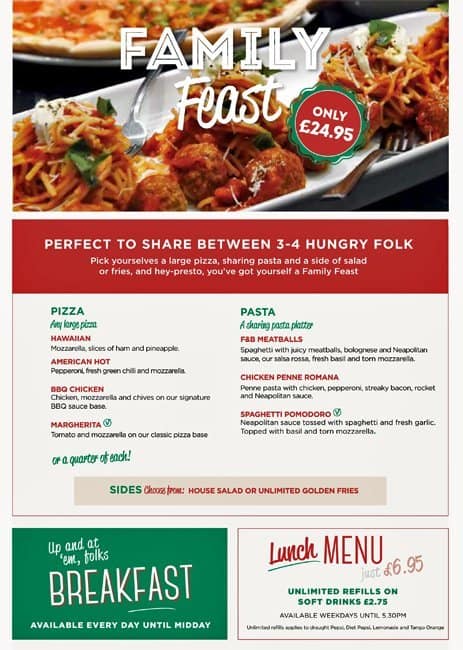 Menu at Little Frankie's restaurant, London, 7 Whitehall SW1A 2DD