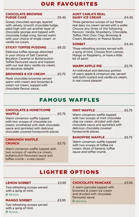 Menu at Little Frankie's restaurant, London, 7 Whitehall SW1A 2DD