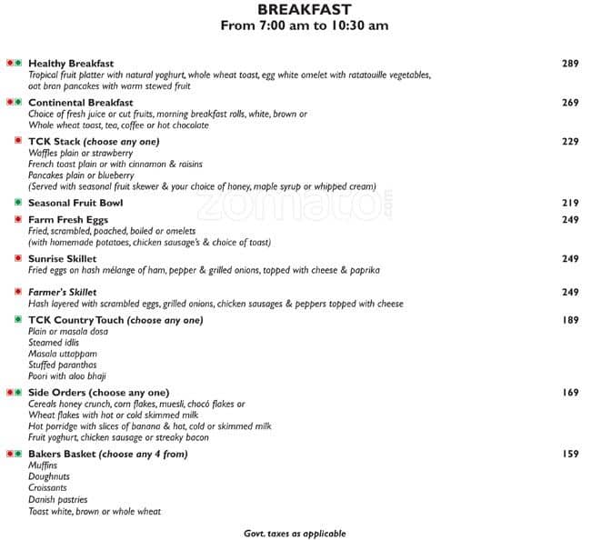 The Creative Kitchen - Radisson Blu Hotel Menu - Zomato