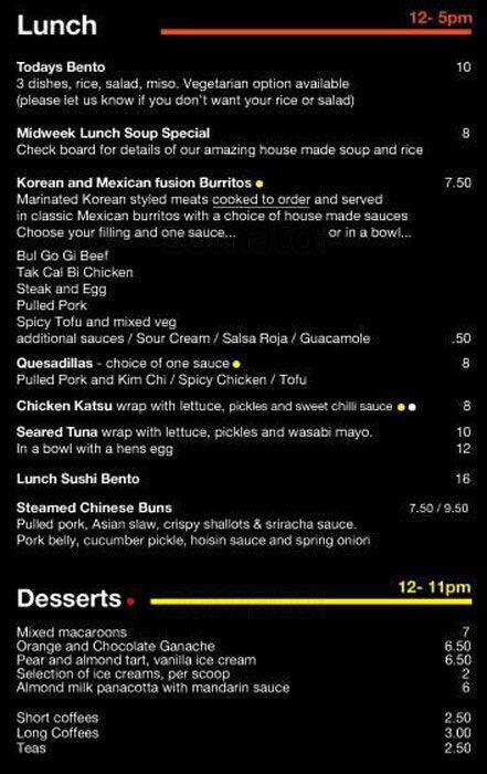 Menu at UKIYO Restaurant & Late Bar, Dublin