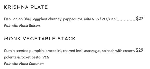 Menu at The Monk Brewery & Kitchen pub & bar, Fremantle