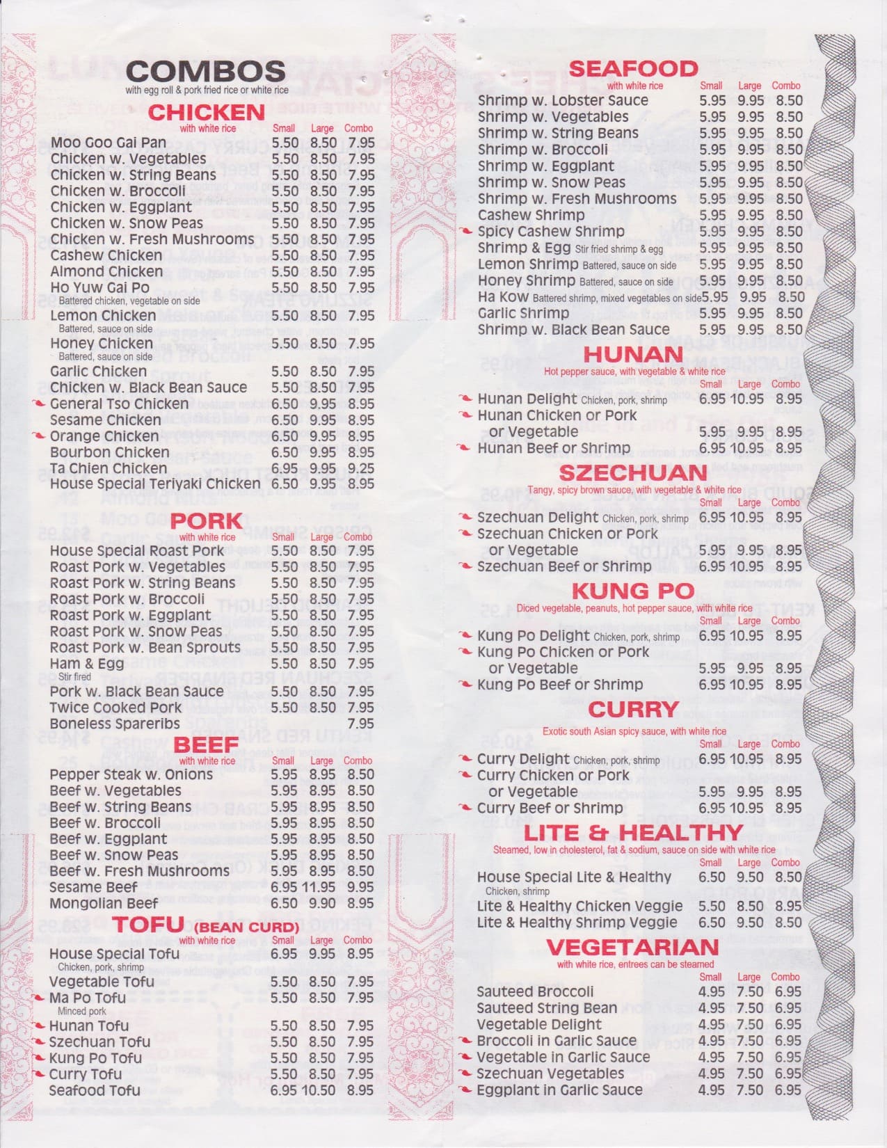 Menu at Chef Li Chinese Cuisine Restaurant, Oldsmar, 4013 Tampa Rd #16