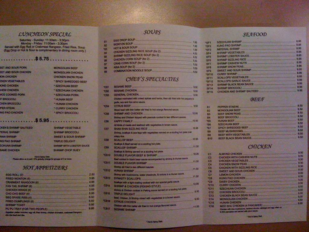 New Asia Restaurant Menu, Menu for New Asia Restaurant, Northwest Side ...