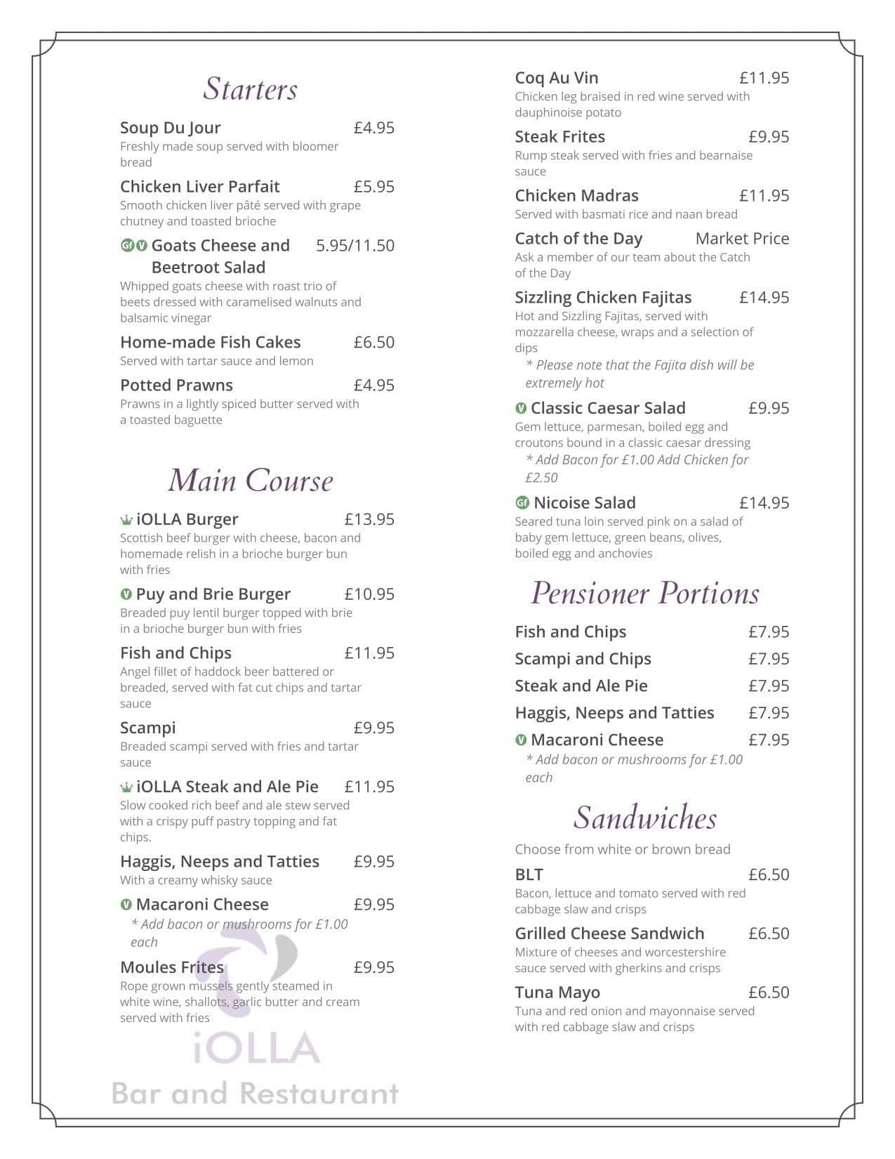 iOLLA Menu, Menu for iOLLA, Fountainbridge, Edinburgh - Zomato UK