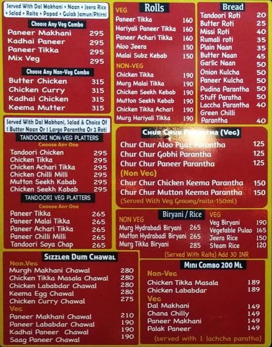 Moti Mahal Delux Menu, Menu for Moti Mahal Delux, Jaypee Greens ...
