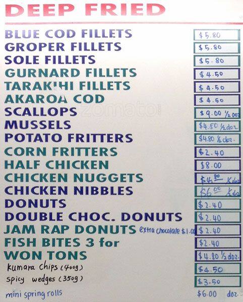 Golden Fish Bar Menu, Menu for Golden Fish Bar, Riccarton, Christchurch ...