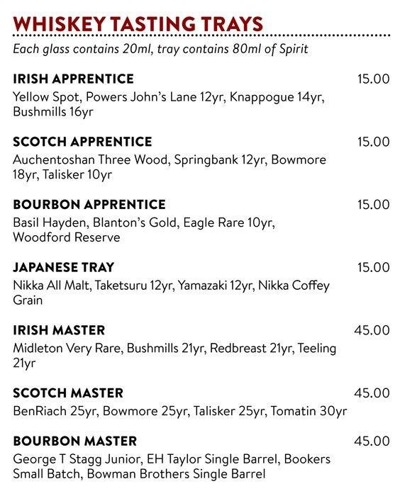 Menu at Bull and Castle - F.X. Buckley pub & bar, Dublin