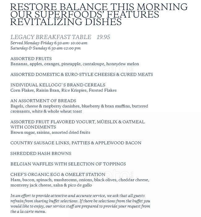 Menu at Legacy Grill pub & bar, Frisco