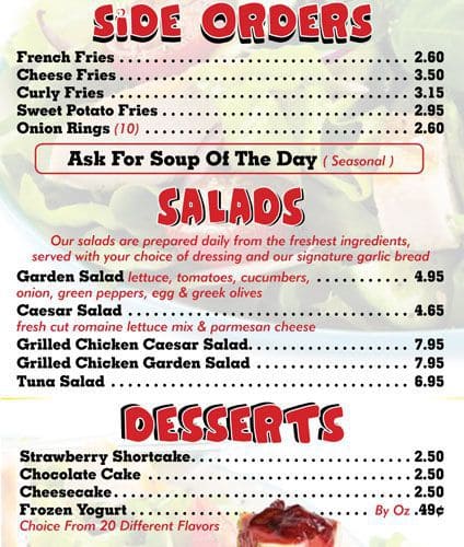 Menu at Larry's Steaks & Hoagies pizzeria, Philadelphia