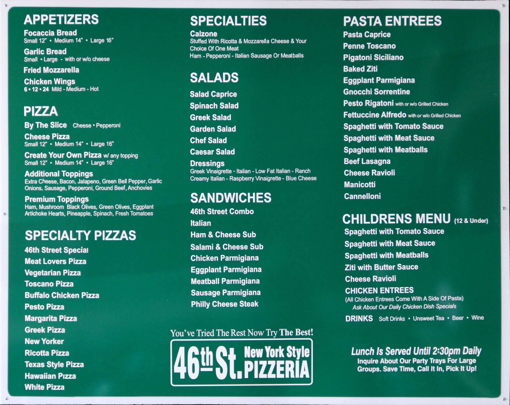 46th St. New York Style Pizzeria, San Antonio, Stone Oak - Urbanspoon ...