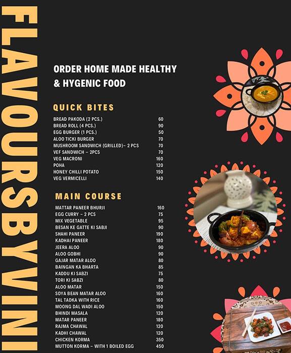 Menu of Flavours By Vini, Sector 93, Noida