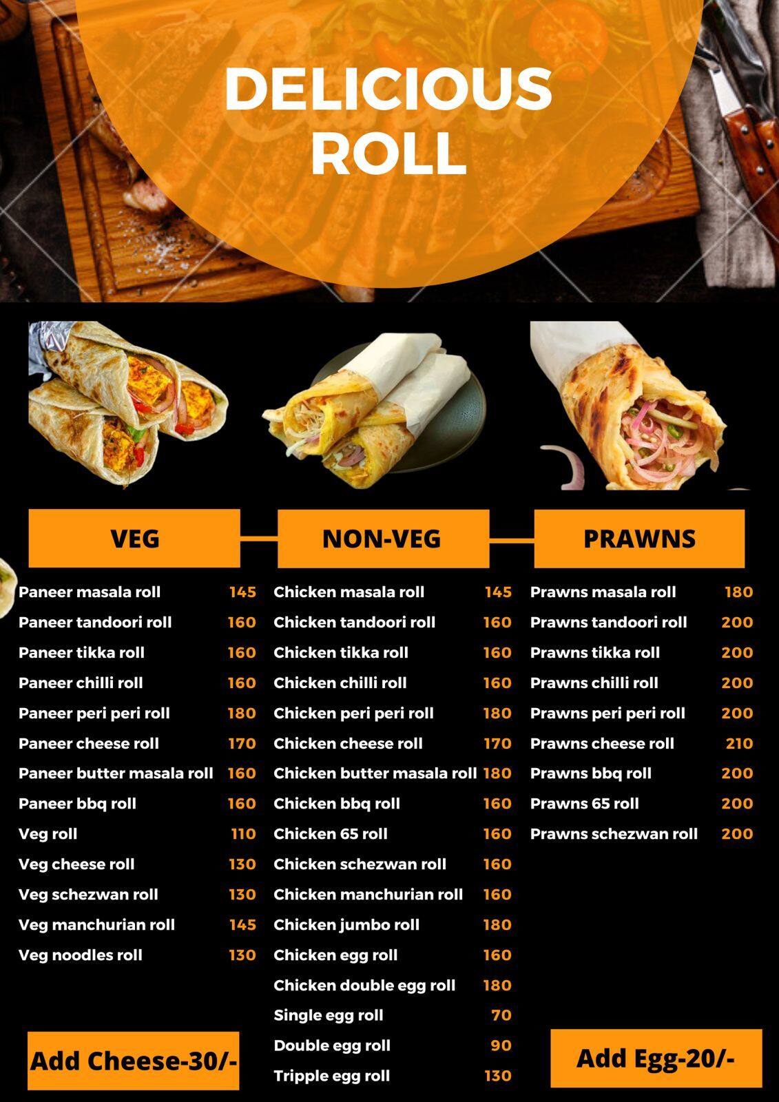 Menu of Delicious Roll, Dhankawadi, Pune