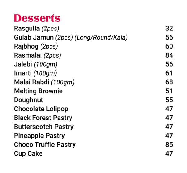 Menu at Mithaas, Noida, Shop 3