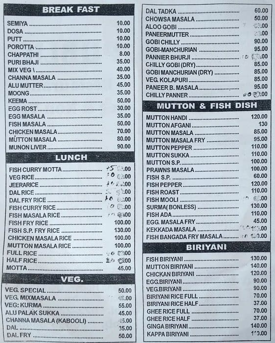 Menu of Public Restaurant, Fort, Mumbai