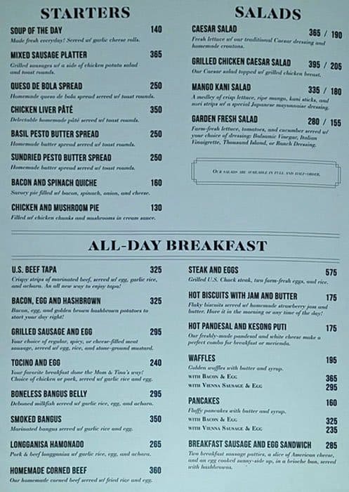 Mom & Tina's Bakery Cafe Menu - Zomato Philippines