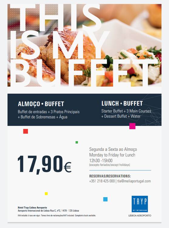 Menu at Colinas de Lisboa - Tryp Lisboa Aeroporto Hotel, Lisbon