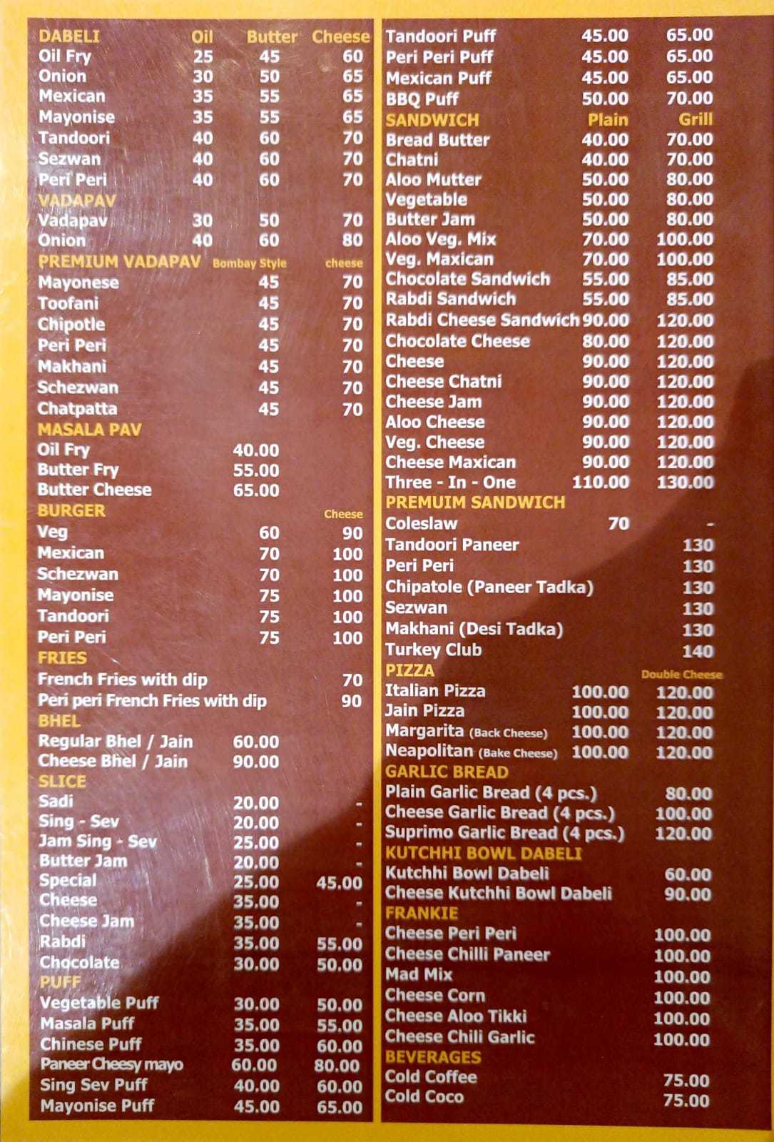 Menu at Balaji Fast Food, Ahmedabad, 40