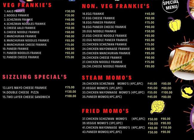 Menu of Sizzling Corner, Matunga West, Mumbai