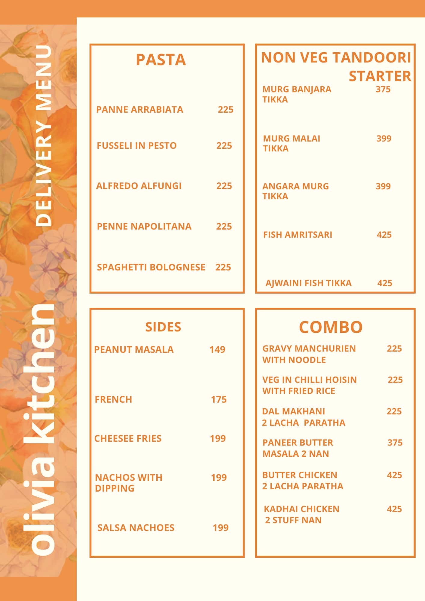 Menu at The Olivia Bar and Kitchen, Ludhiana