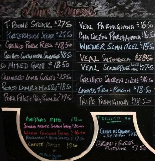 Menu at Railway Hotel Fitzroy North pub & bar, Fitzroy North, 800 ...