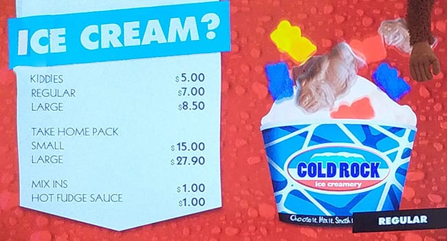 Menu at Cold Rock Ice Creamery Cleveland restaurant, Cleveland, 7/152 ...