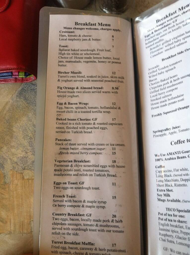 The Turret Menu, Menu de The Turret, Ballarat, Ballarat - Urbanspoon/Zomato